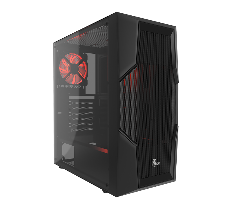 Xtech PHOBOS Gaming ATX Mid-tower Computer case with full tempered glass side window